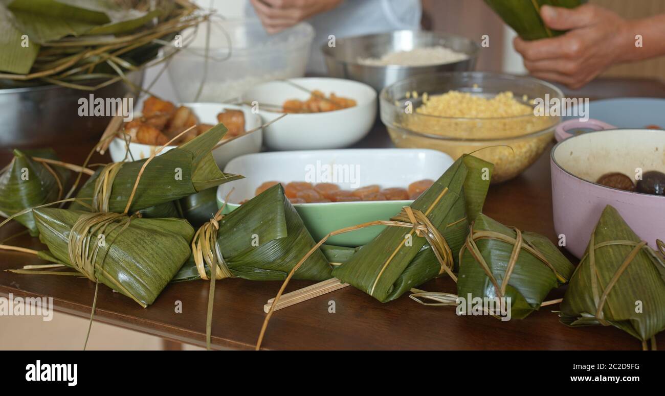 Homemade rice dumpling for Chinese dragon boat festival Stock Photo - Alamy