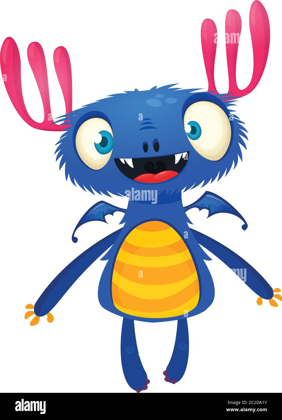 Happy cartoon monster. Vector dragon character Stock Vector Image & Art ...