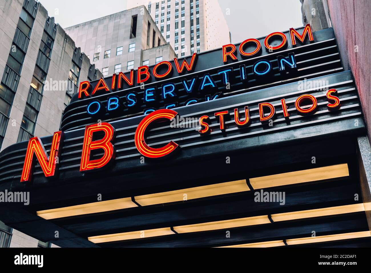 New York City / USA - JUL 19 2018: NBC Studios sign and buildings ...