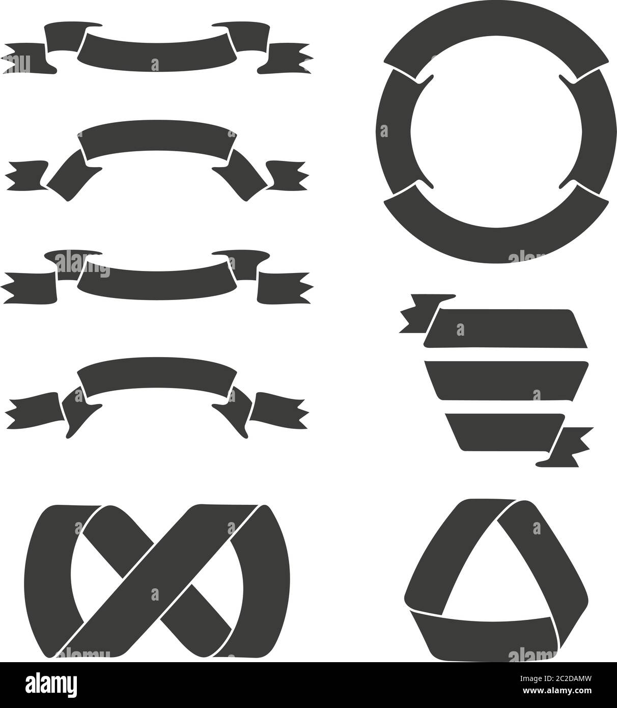 Black ribbon banners circular Stock Vector Image & Art - Alamy