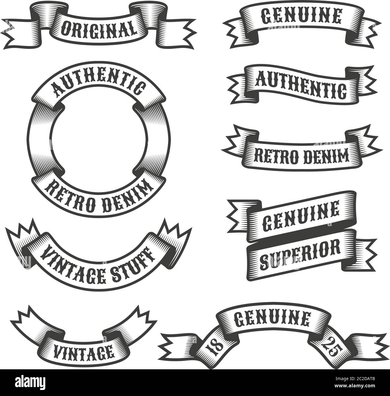 Authentic retro vintage ribbons Stock Vector Image & Art - Alamy