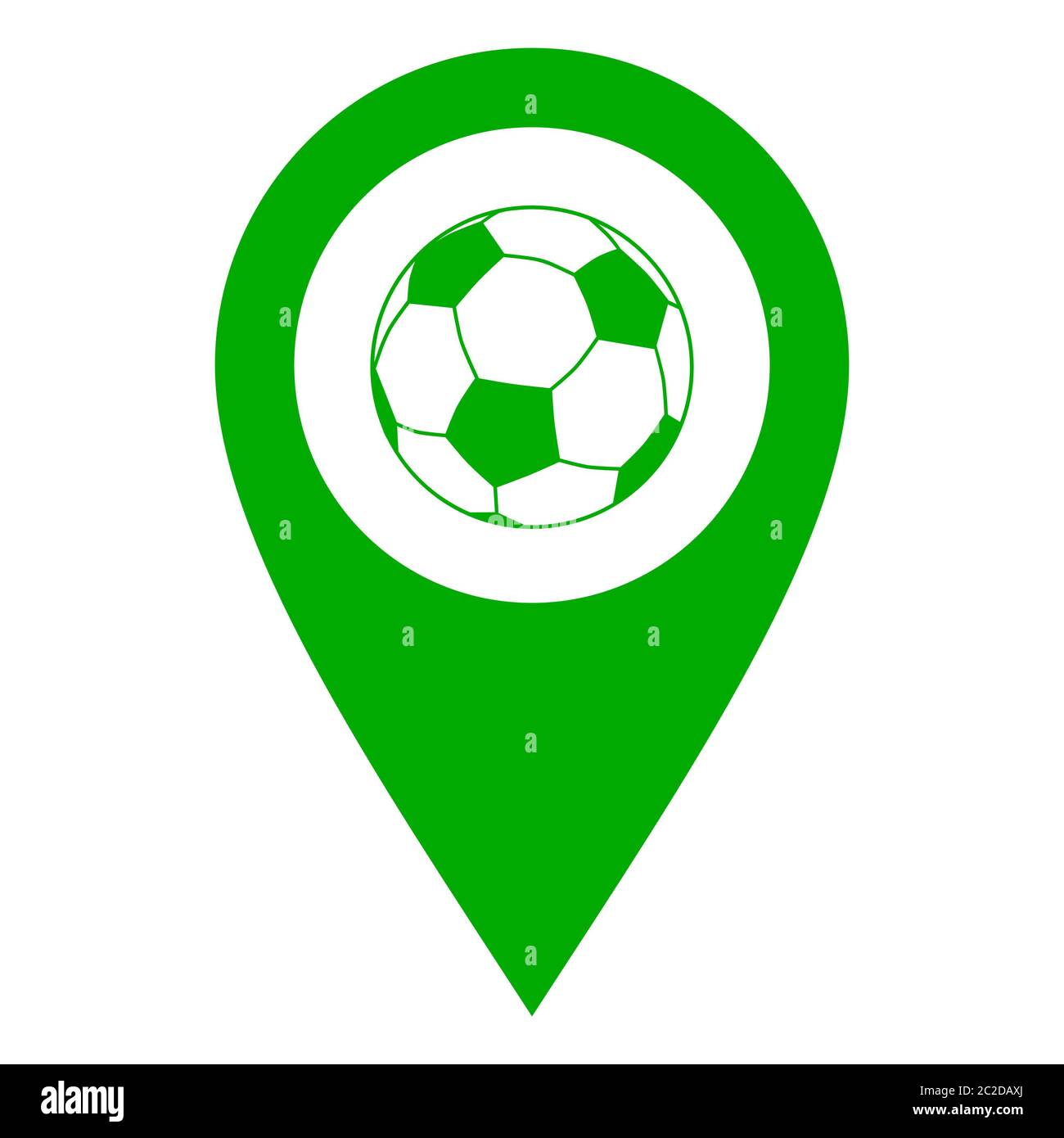 Soccer ball and location pin Stock Photo - Alamy