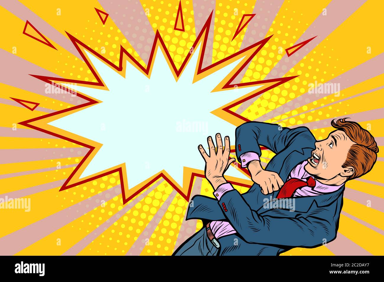 scared man, human emotions. Pop art retro vector illustration drawing ...