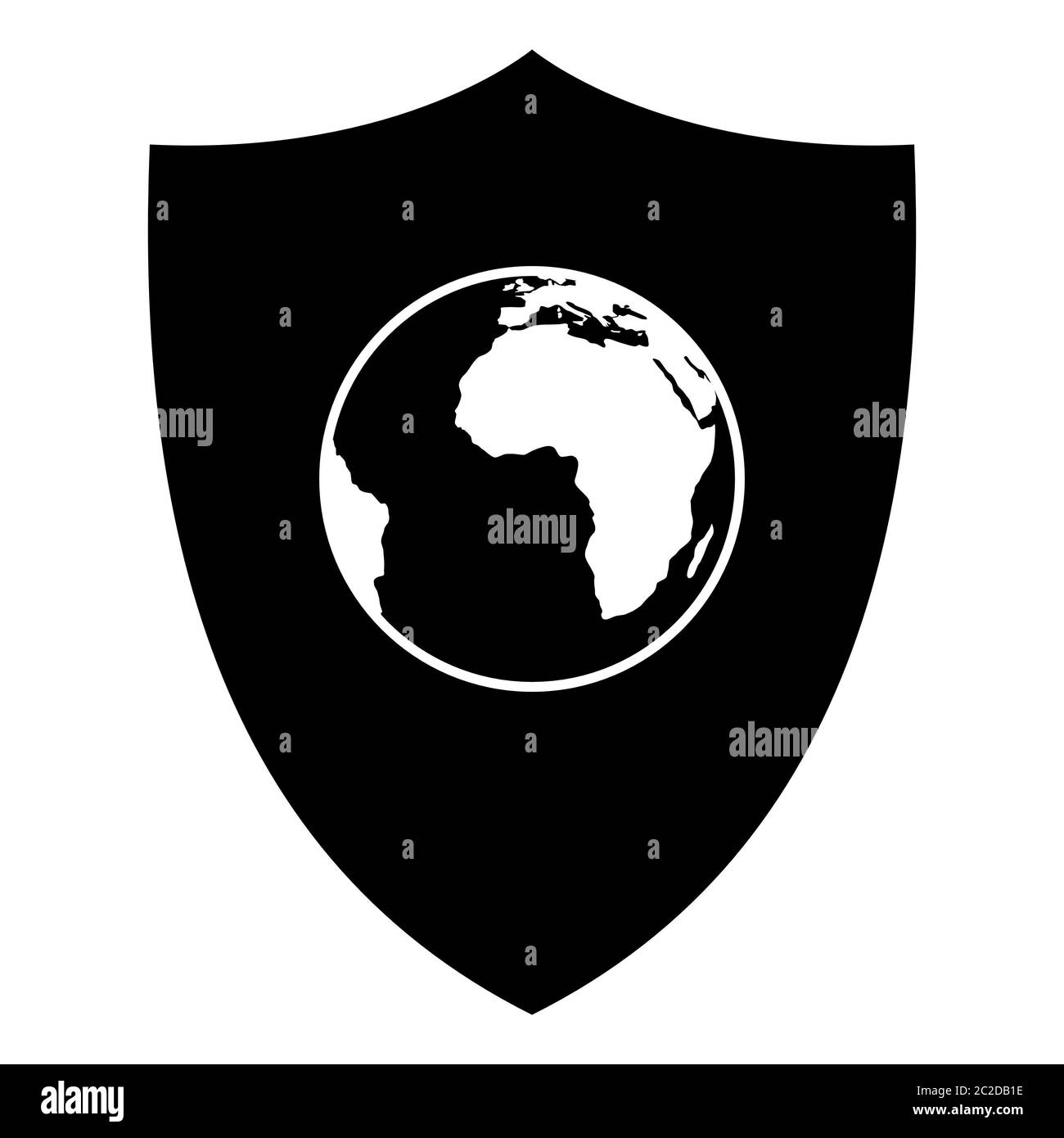 Globe and shield Stock Photo - Alamy