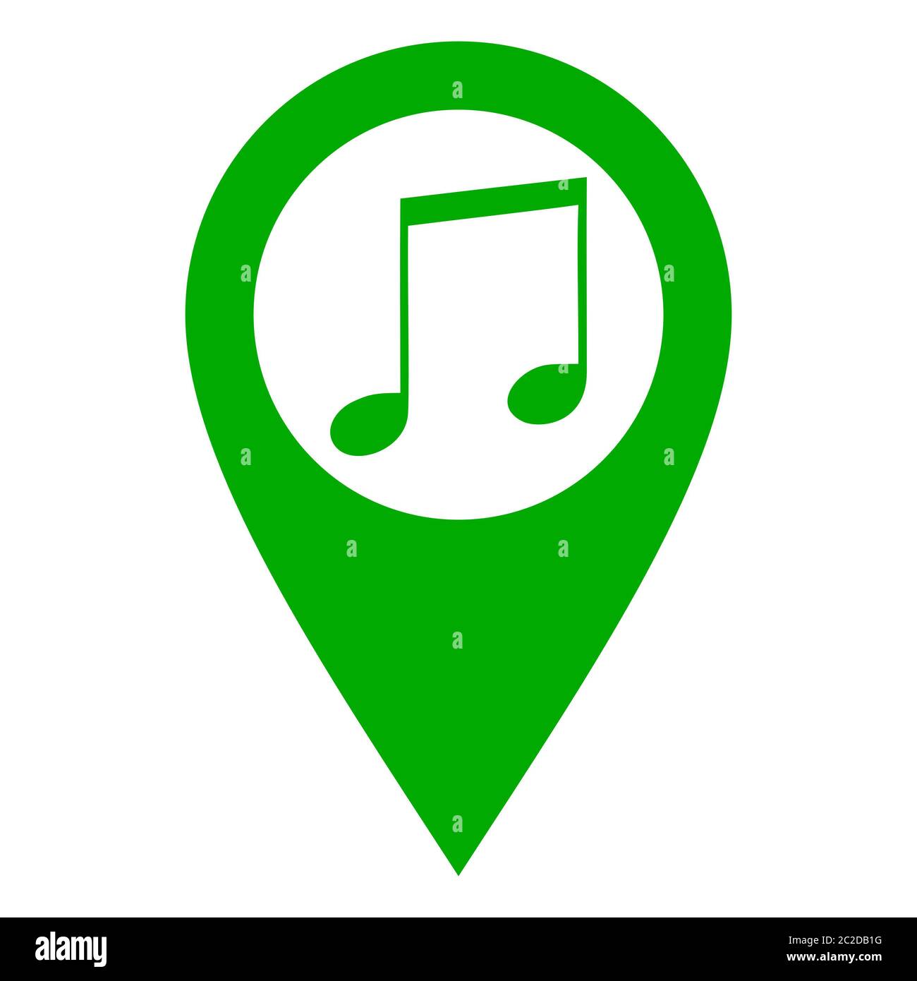 Music note and location pin Stock Photo - Alamy