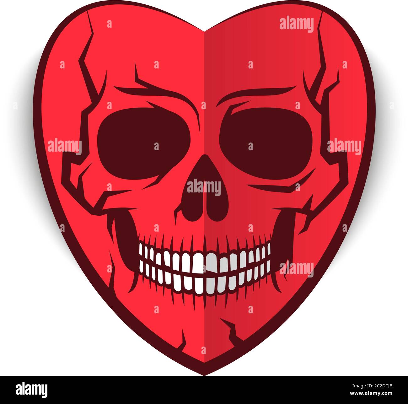 valentine heart with a skull Stock Vector Image & Art - Alamy