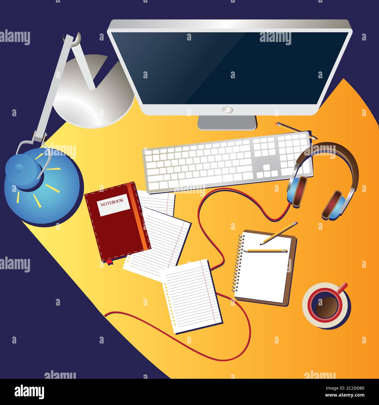 stylized composition of the subjects in the style of a flat design. workplace designers ...