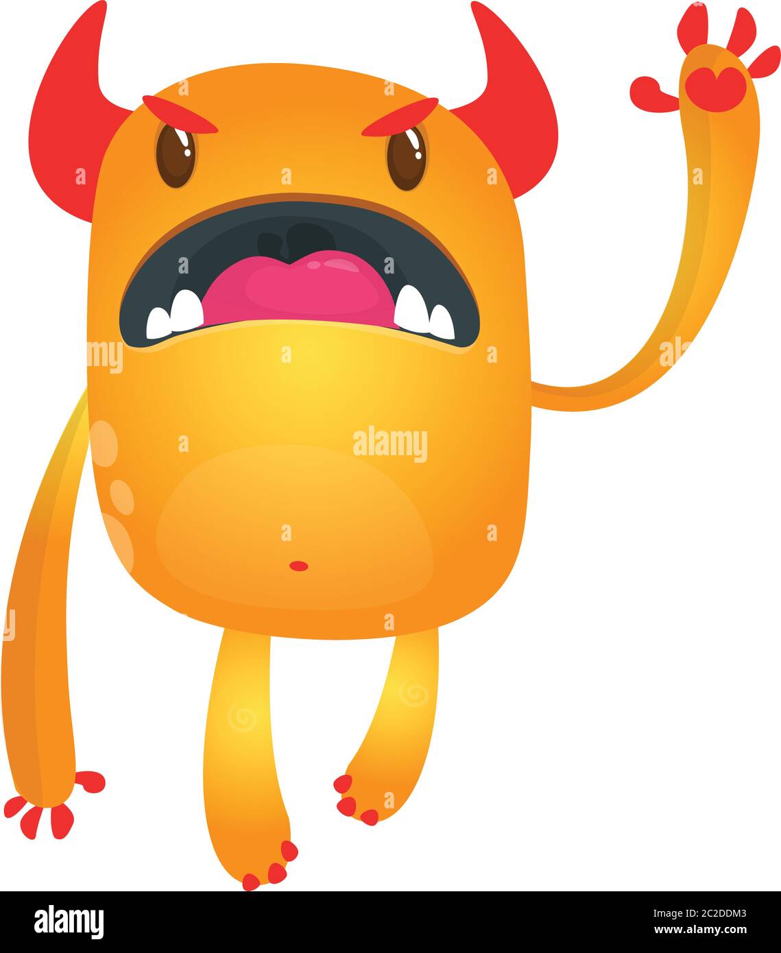 Angry cartoon monster. Vector Halloween illustration Stock Vector Image ...