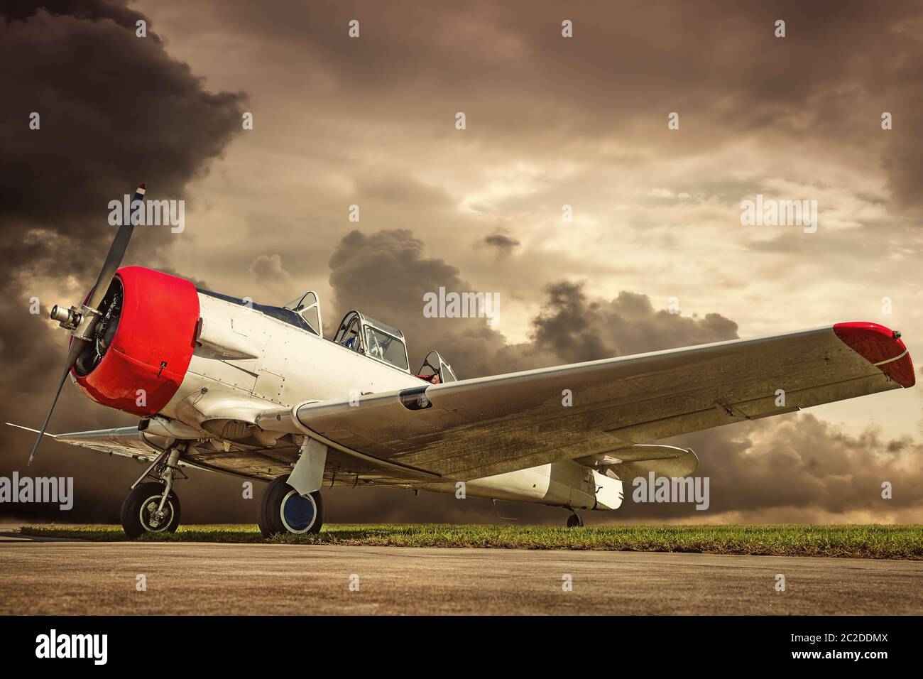 historical aircraft on an airfield Stock Photo - Alamy
