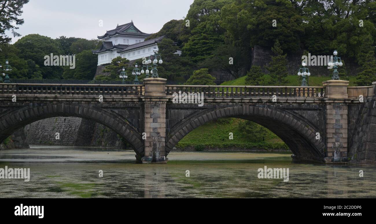 Tokyo, Japan 29 June 2019: Nijubashi in Tokyo Imperial Palace Stock ...