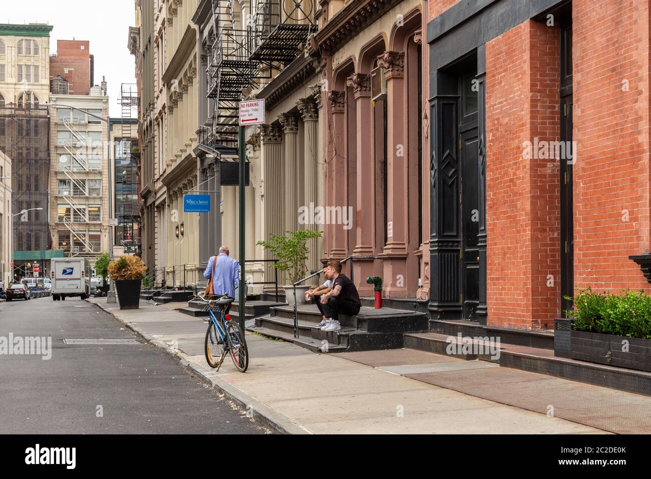 New York City / USA - JUN 27 2018: TriBeCa streets, and buildings ...
