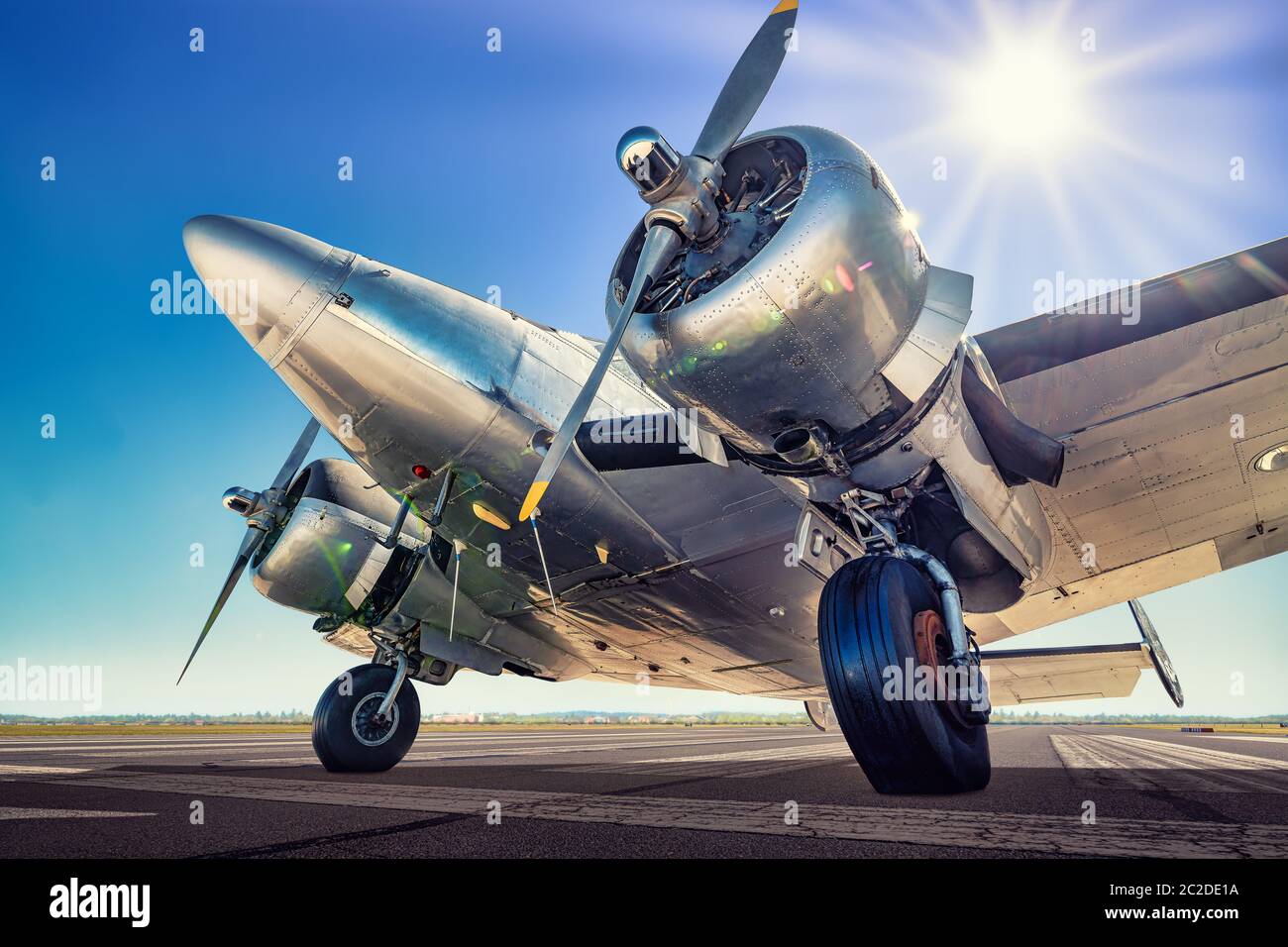 historical aircraft on an airfield Stock Photo - Alamy