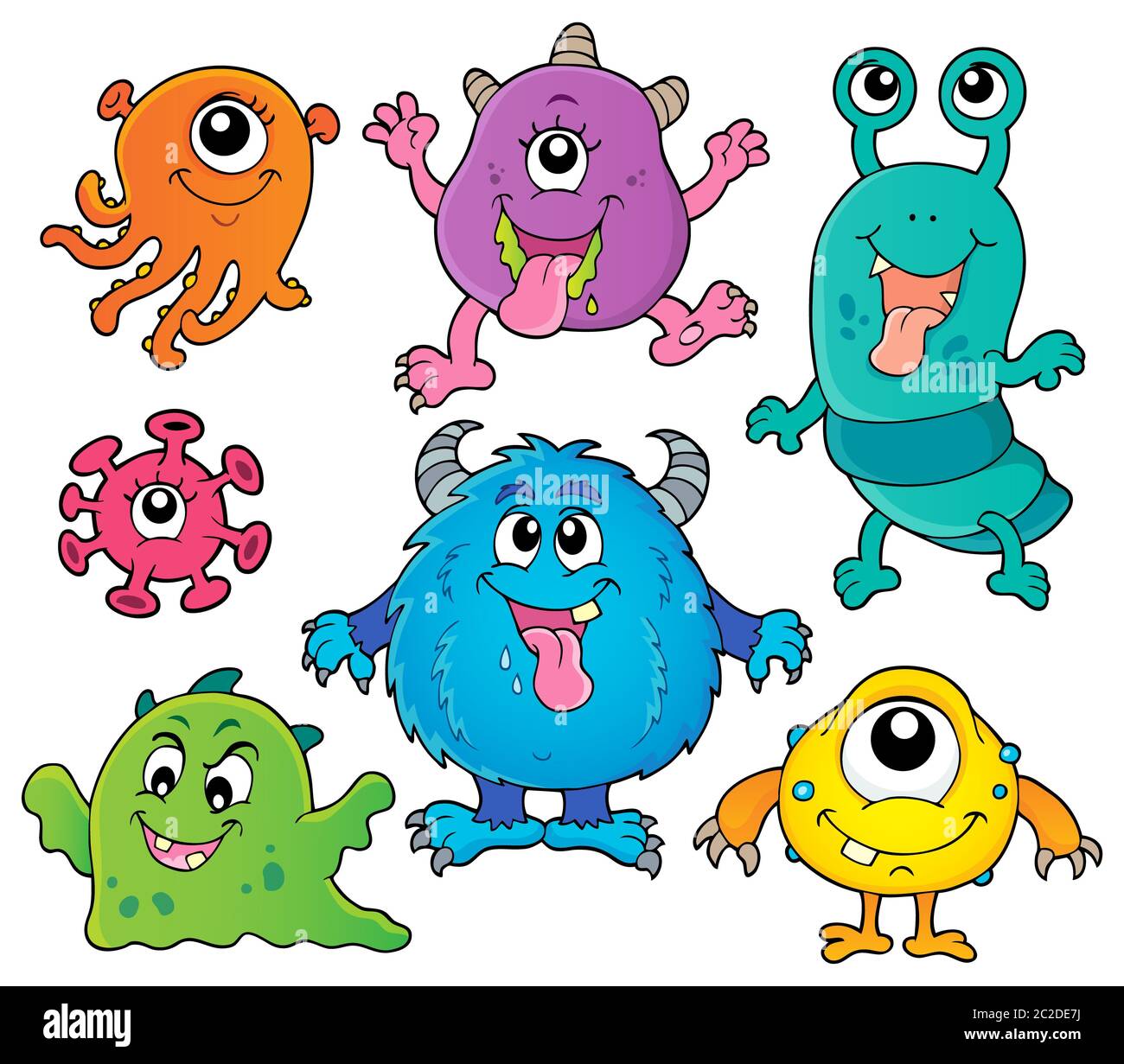 Various monsters theme set 1 - picture illustration Stock Photo - Alamy