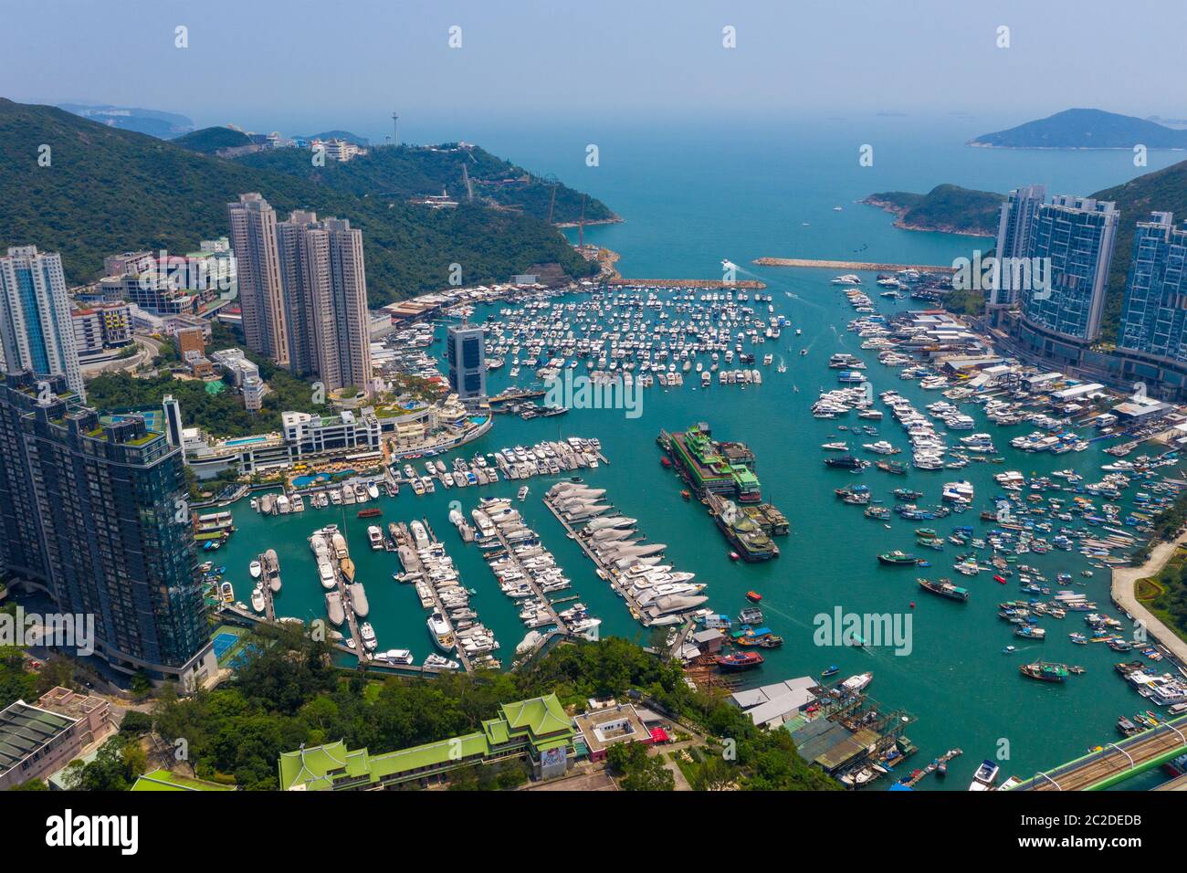 Aberdeen, Hong Kong 11 May 2019: Top view Hong Kong harbour port Stock ...