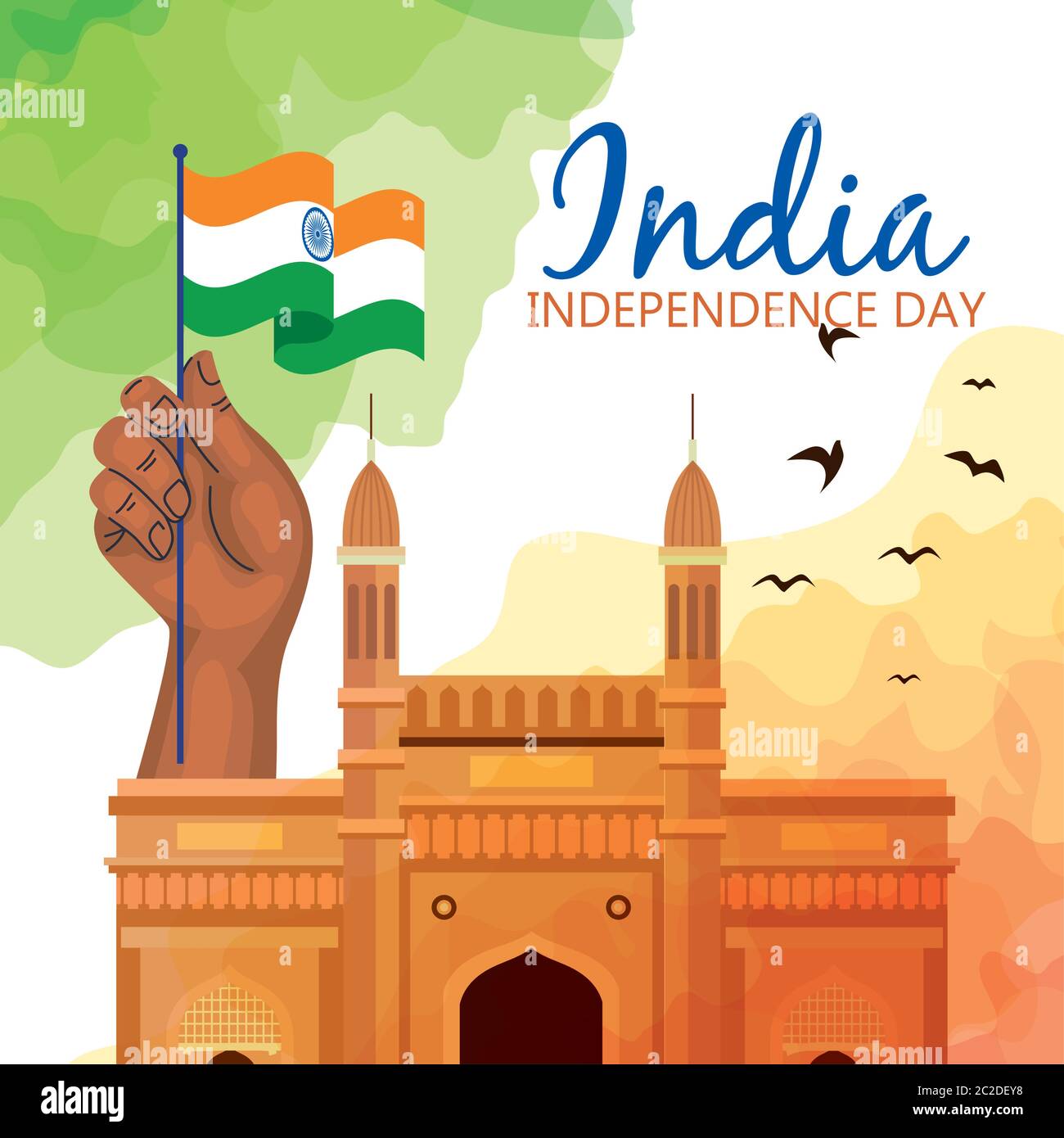 famous monument of india in background for happy independence day, with ...