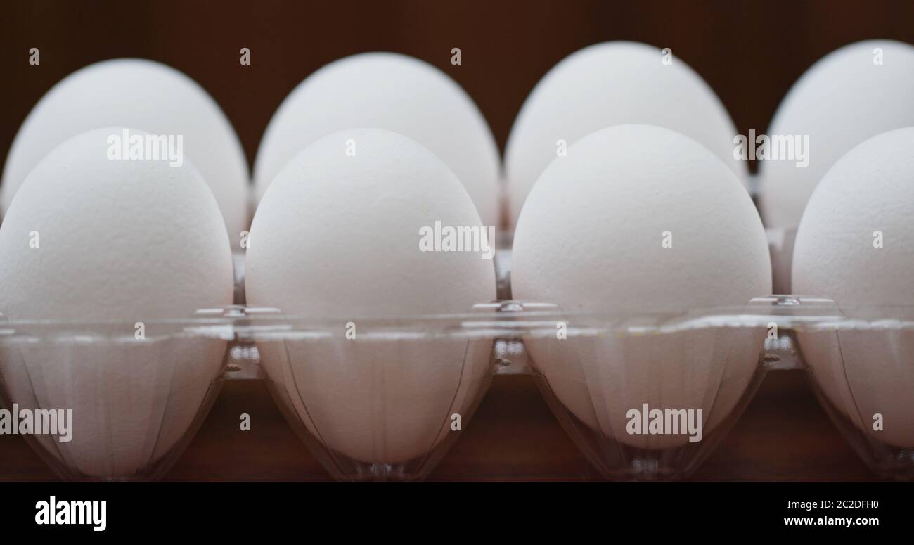 A pack of white chicken egg Stock Photo - Alamy