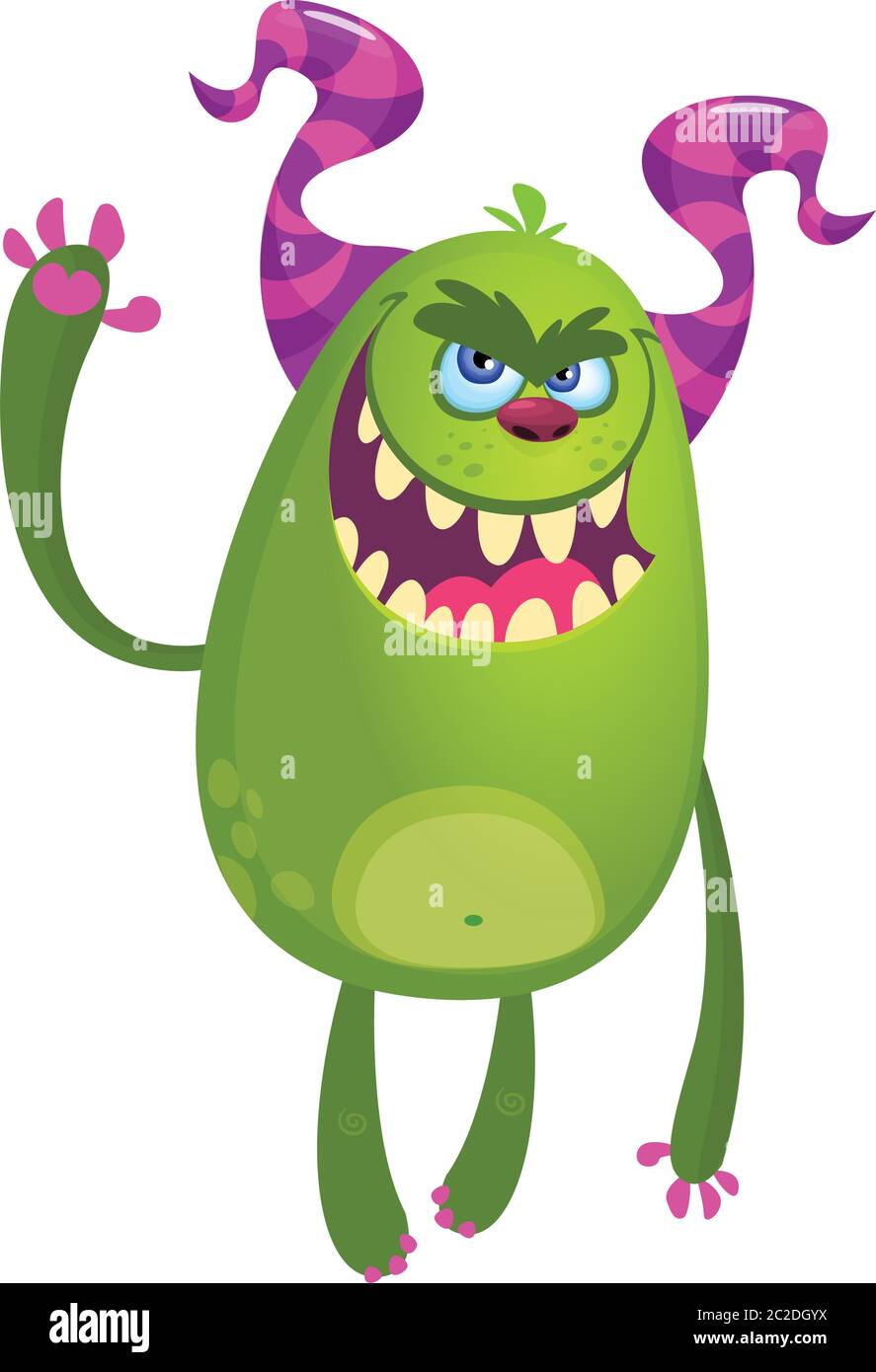 Angry cartoon monster. Halloween vector illustration Stock Vector Image ...
