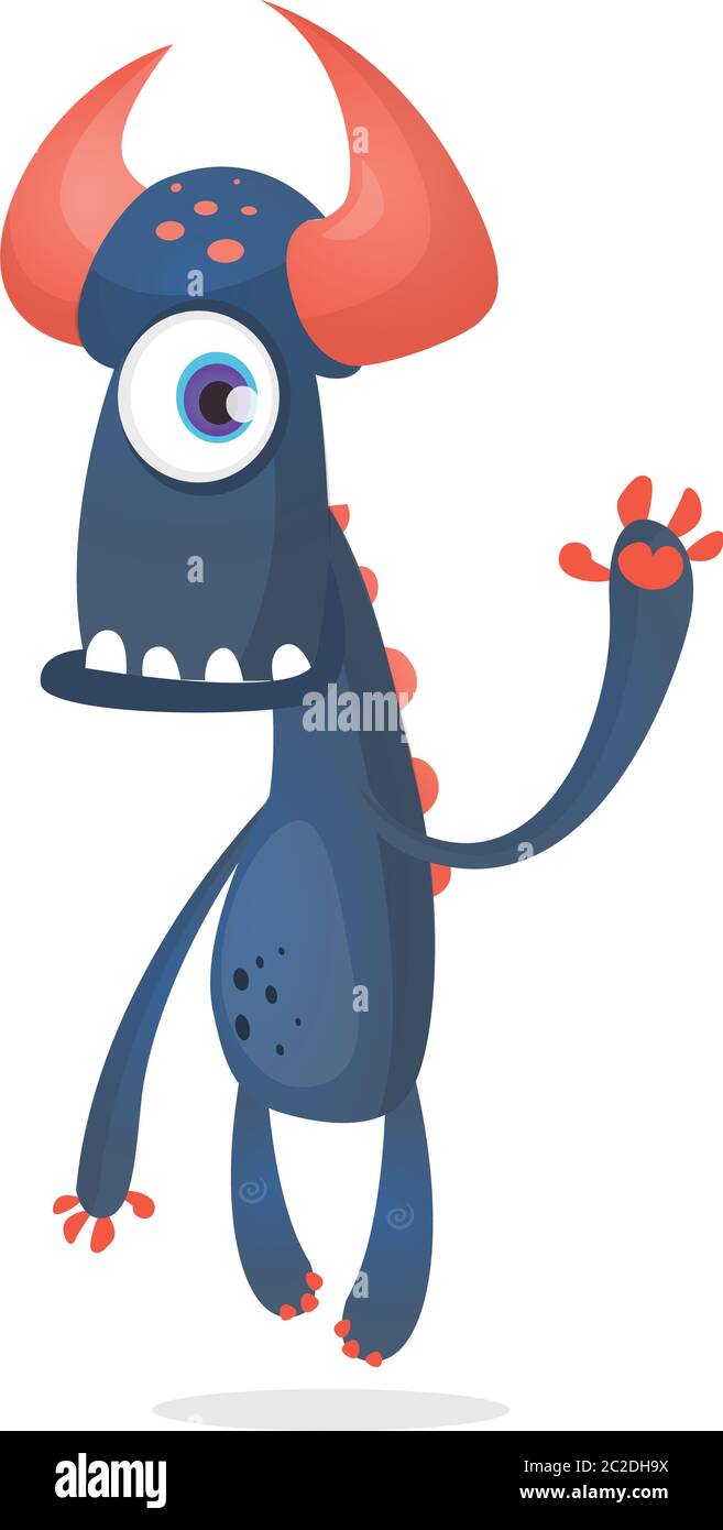 Cartoon one eyed monster. Halloween monster character Stock Vector ...