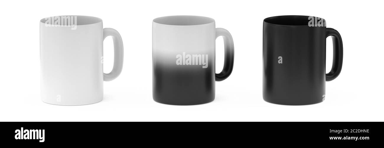 thermoreactive mug white background 3D rendering Stock Photo - Alamy