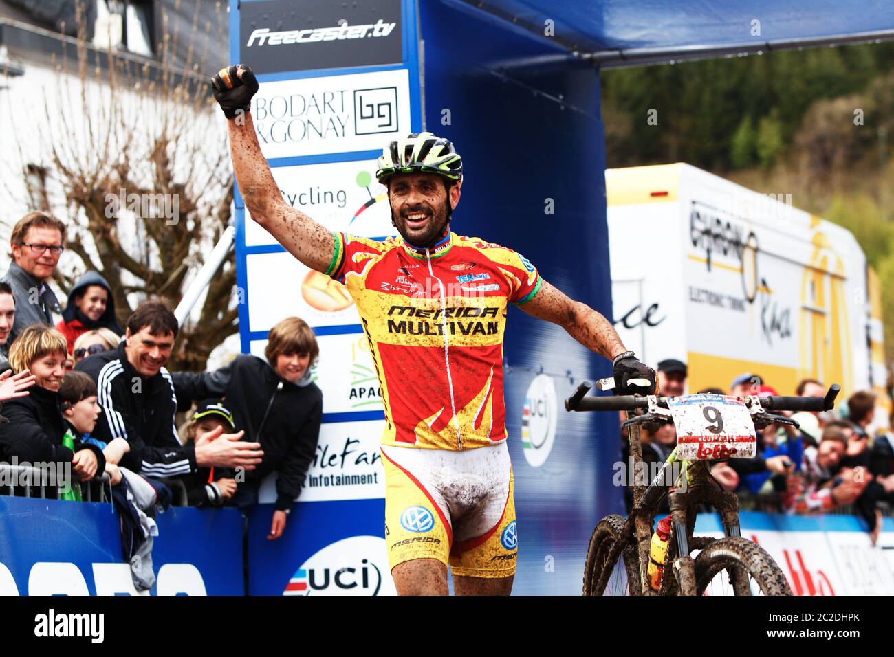 HOUFFALIZE, BELGIUM - MAY 2, 2010. Jose Hermida (ESP) racing for Team ...