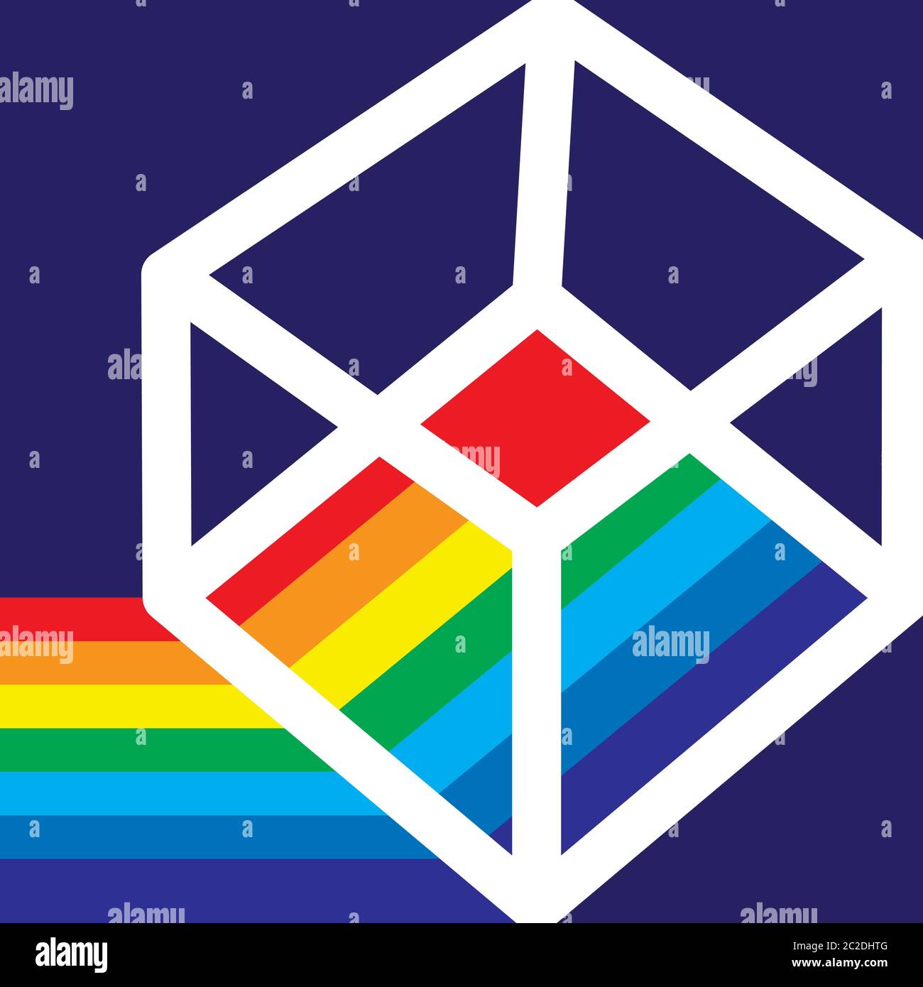 Illustration on an abstract cube with a stylized image of a symbolic ...