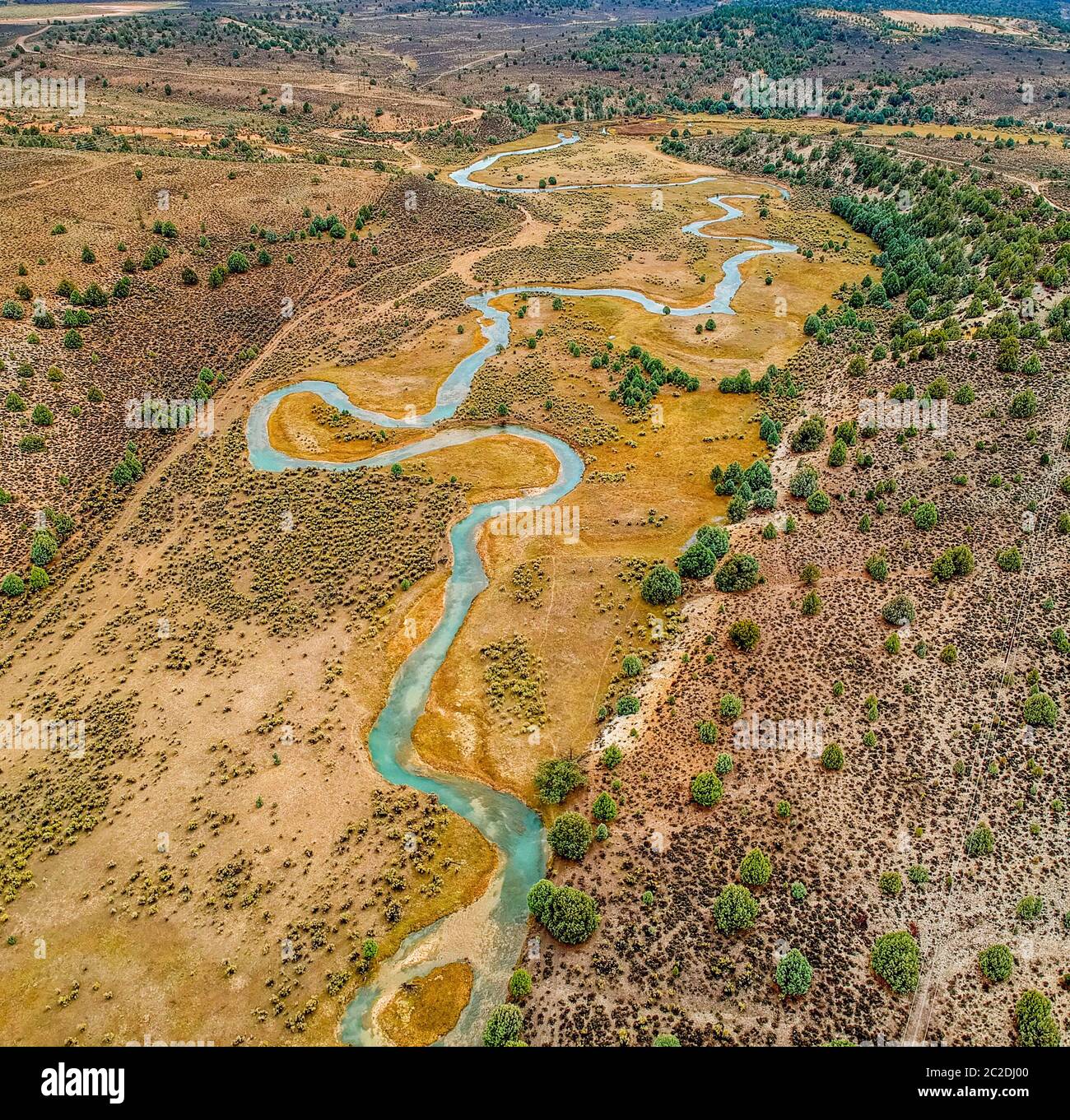 Aerial View of Sevier river in Utah Stock Photo - Alamy