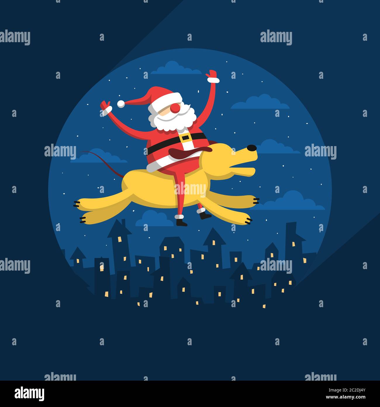 Funny dog santa claus Stock Vector Images - Alamy
