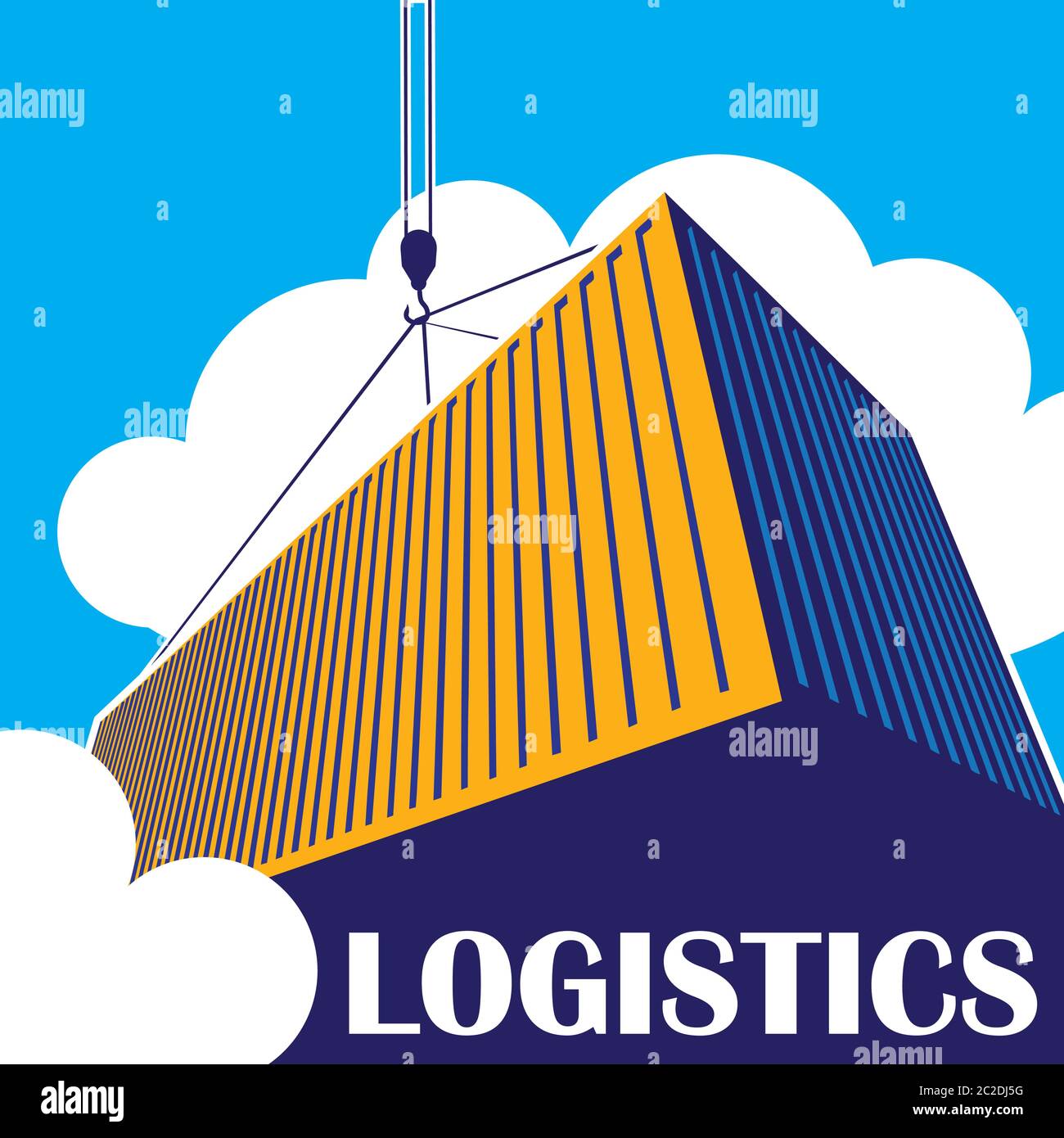 stylized illustration on logistics and freight transport. may be used ...