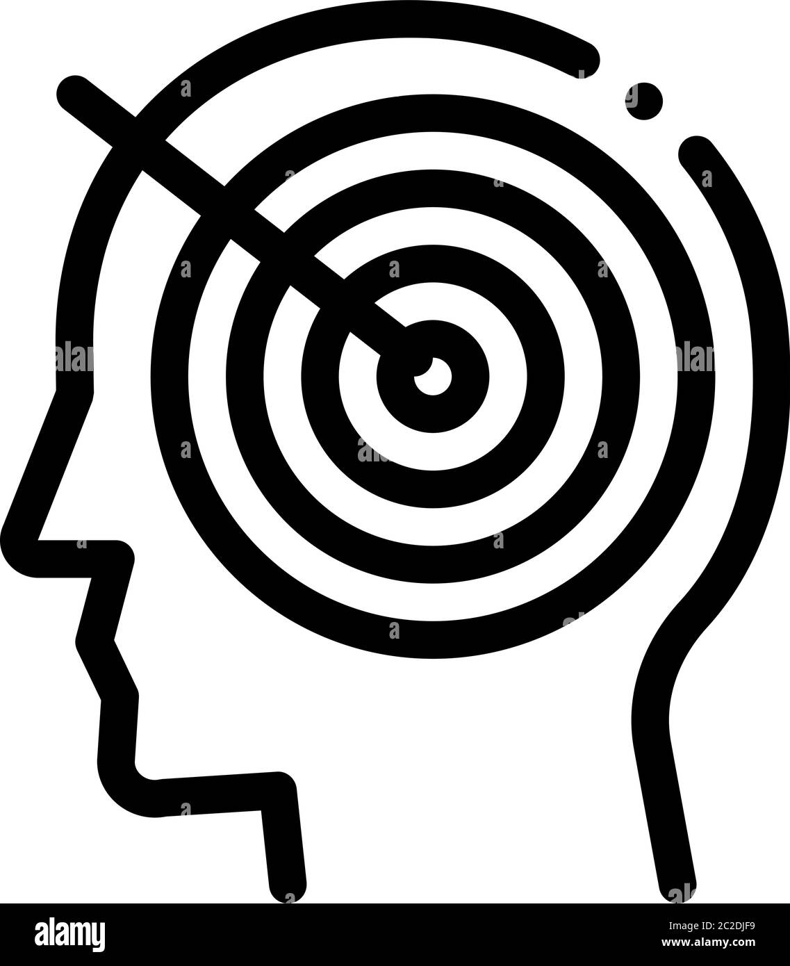 target to brain icon vector outline illustration Stock Vector Image ...