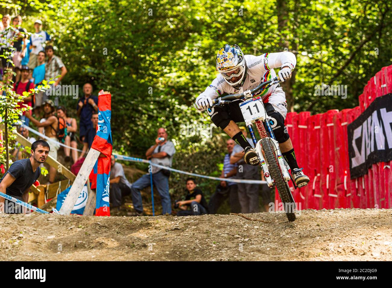 VAL DI SOLE, ITALY - AUGUST 1, 2010. Steve Peat racing at the UCI ...