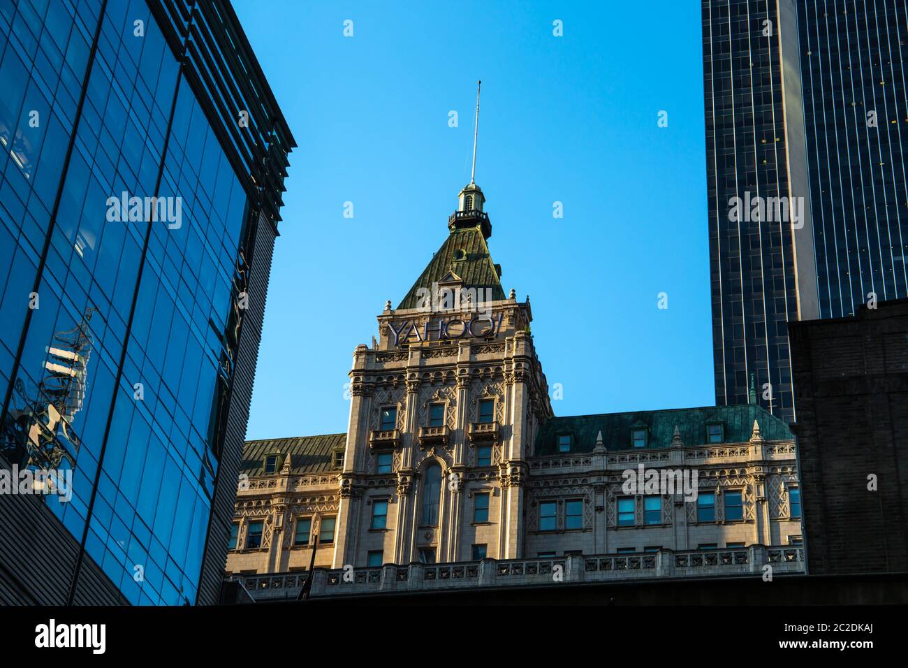 New York City / USA - JUL 13 2018: Skyscraper and old building view ...