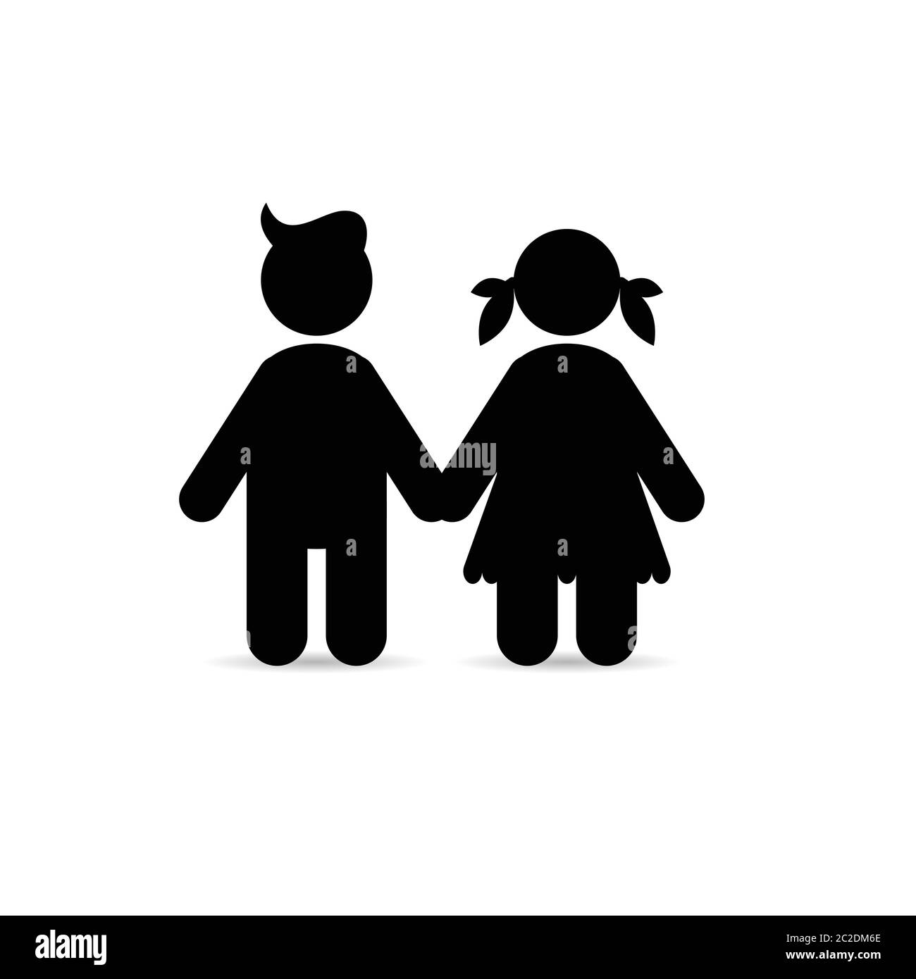 children icon holding hands vector on white background Stock Vector ...