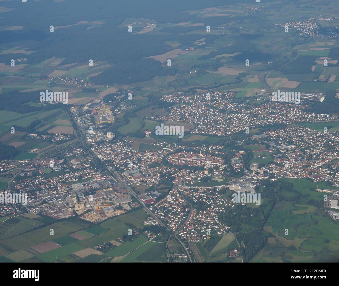 aerial view of Germany landscape between Koeln and Muenchen Stock Photo ...
