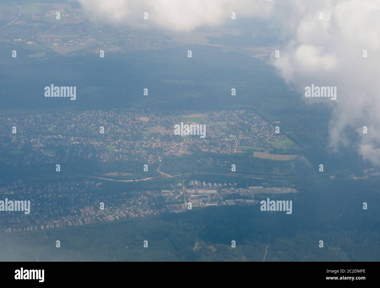 aerial view of Germany seen from plane Stock Photo - Alamy