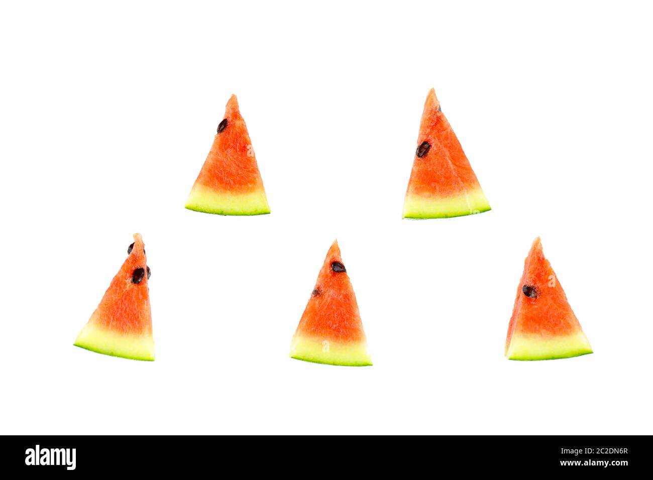 Top view of watermelon triangles on wahite background Stock Photo - Alamy