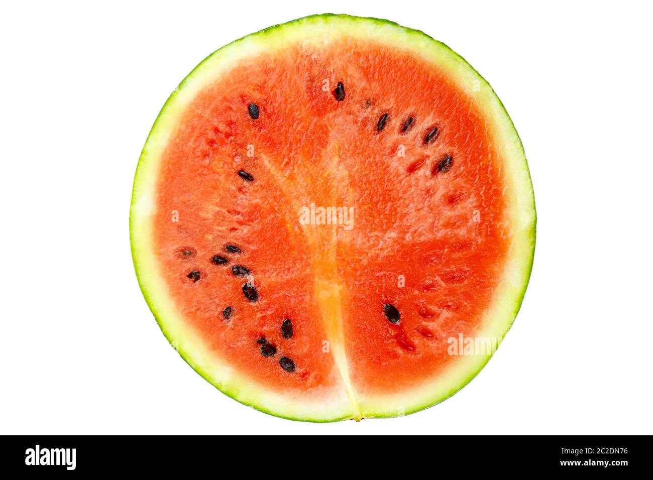 Top view of a fresh sliced watermelon isolated on white. Summer fruits ...