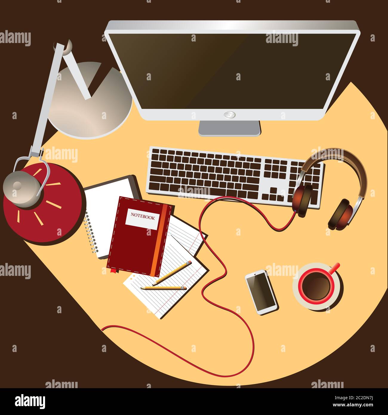 stylized composition of the subjects in the style of a flat design. workplace designers ...