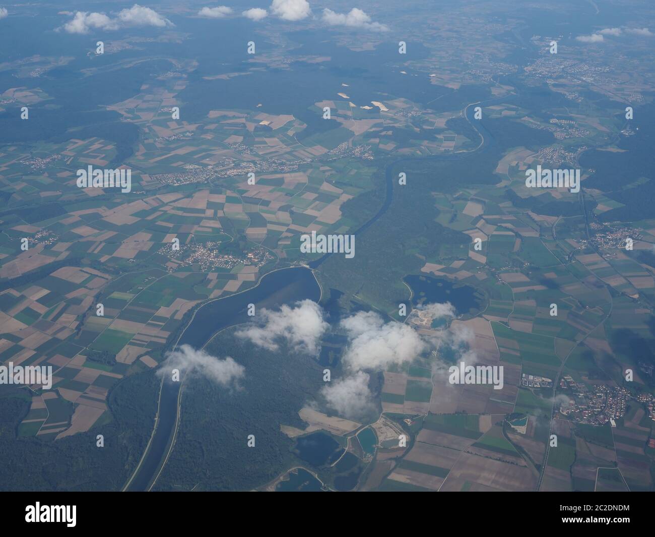 aerial view of Germany landscape between Koeln and Muenchen Stock Photo ...