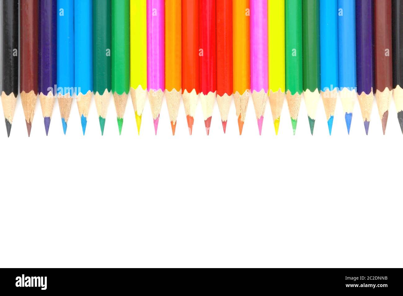 Set color pencils over white Stock Photo - Alamy