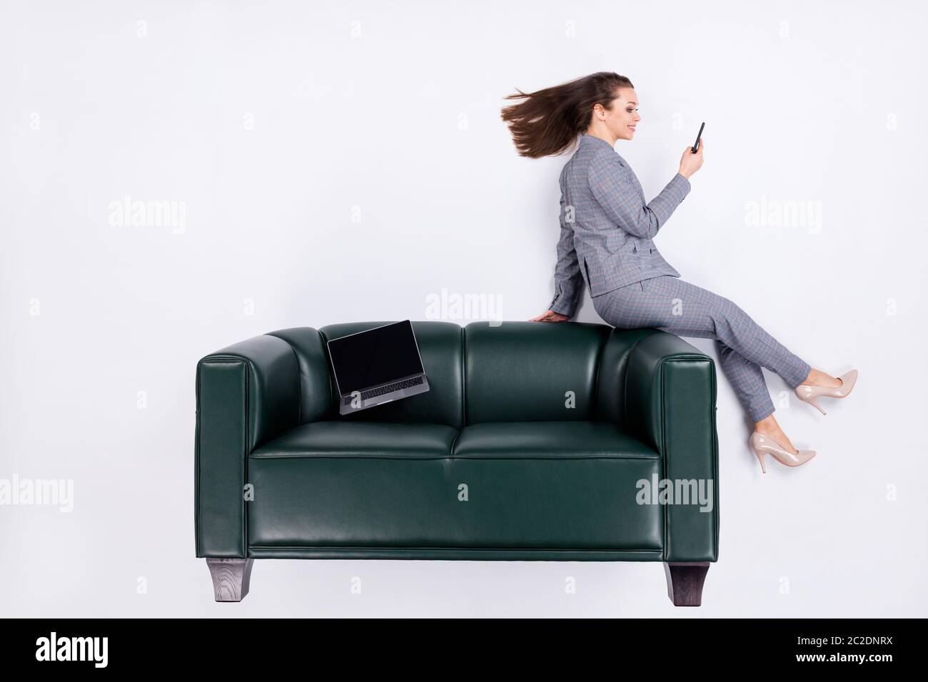 Top above high angle view vertical full body profile side photo ceo ...