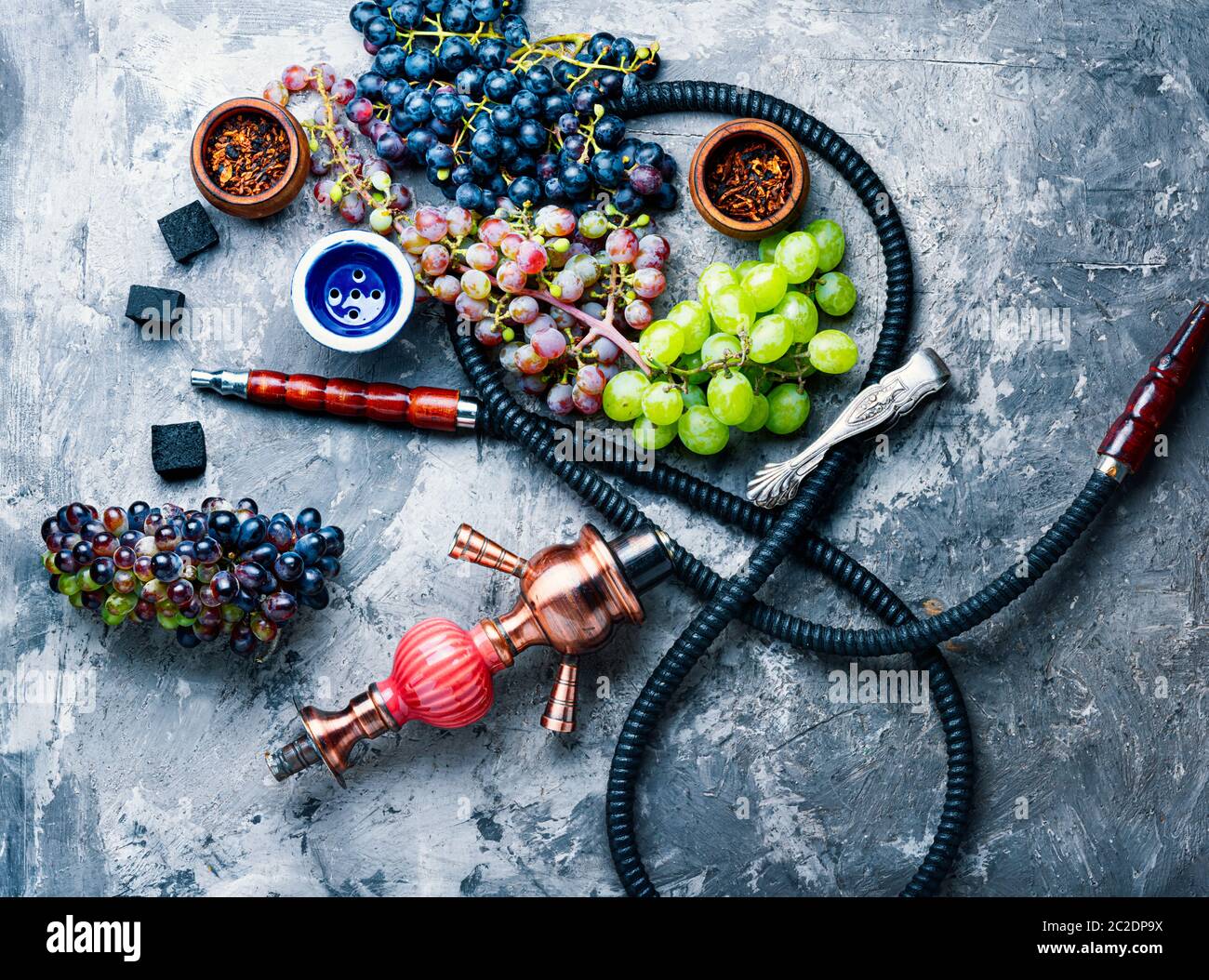 Tobacco shisha with grapes flavor.Nargile with grapes.Turkish fruit ...