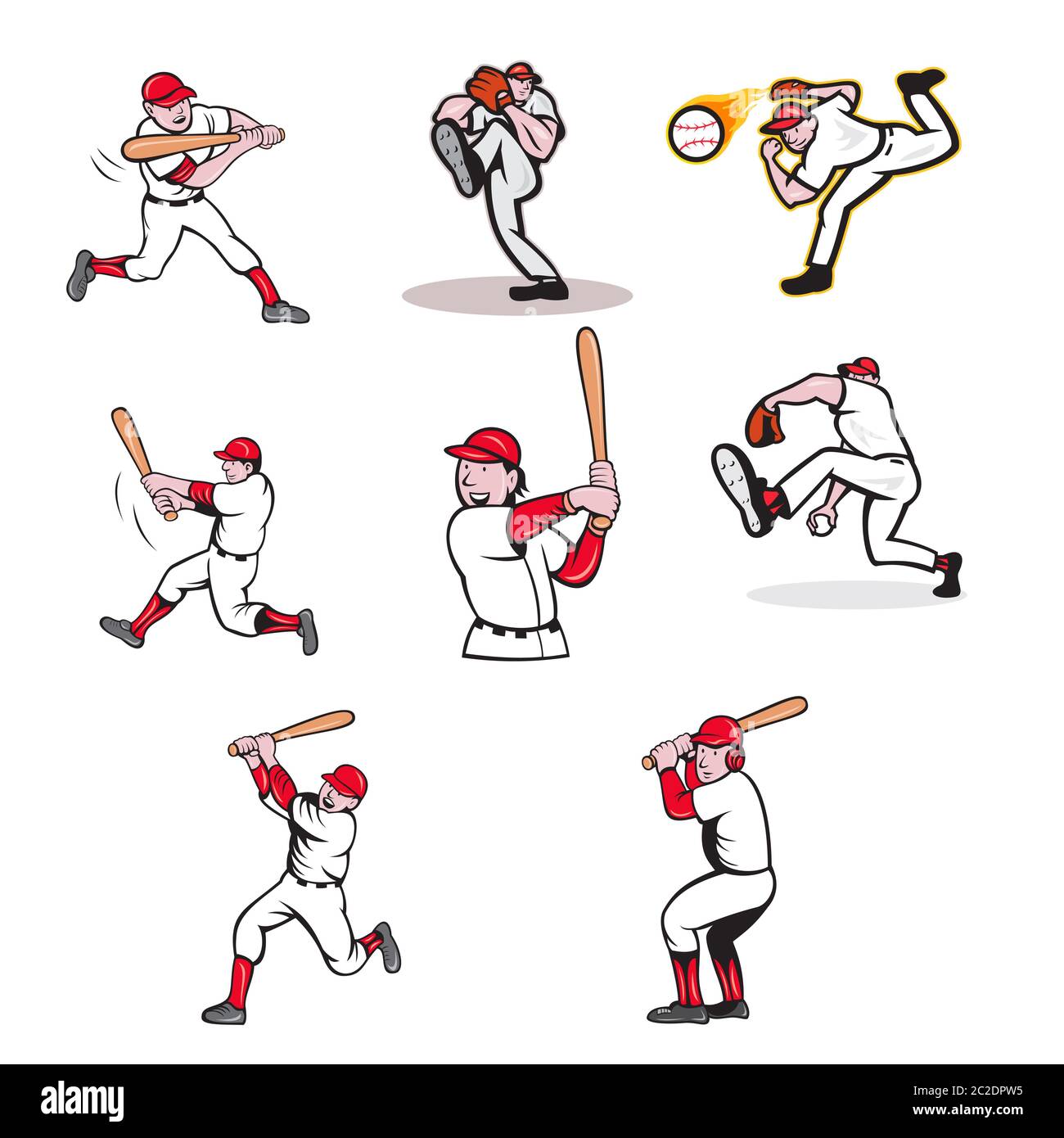 Set or collection of cartoon character mascot style illustration of a ...