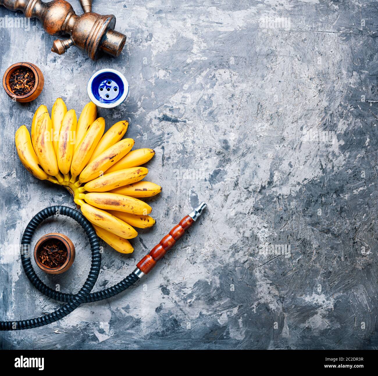 Tobacco shisha with banana flavor.Nargile with banana.Fruit arabia ...