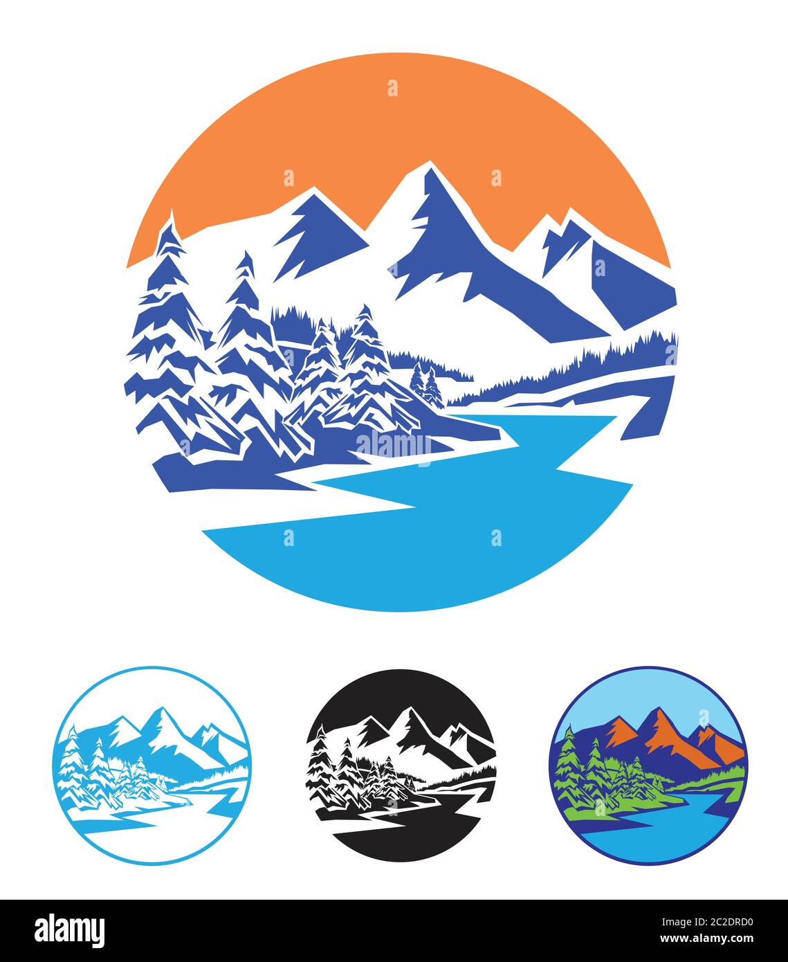 Stylized vector illustration on the theme of nature, the outdoors ...