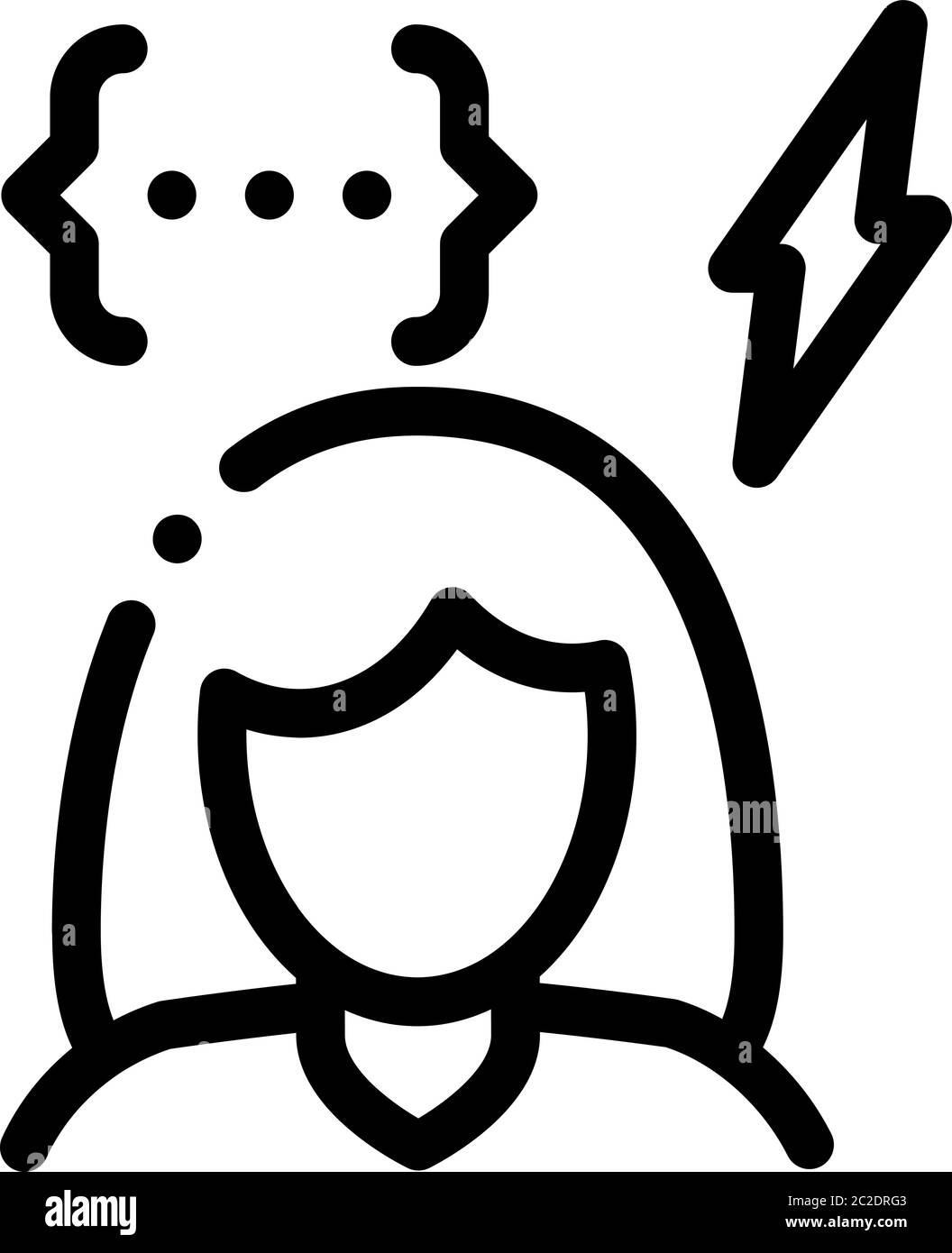 emotionally unstable woman icon vector outline illustration Stock ...