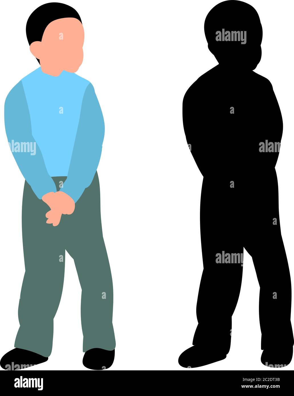 vector on a white background, faceless child boy Stock Vector Image ...