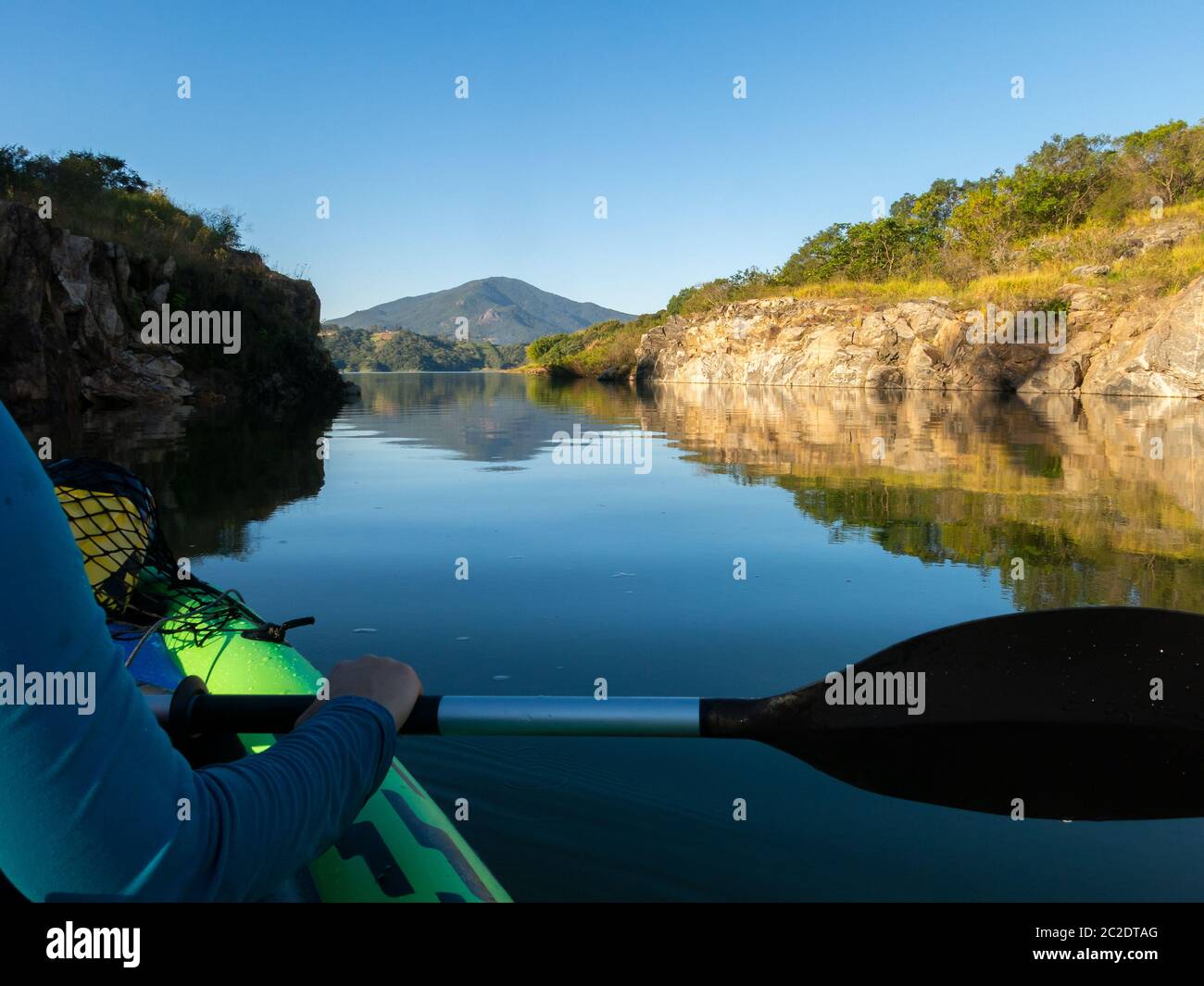 Canoeing on Jaguari dam - Brazil Stock Photo - Alamy