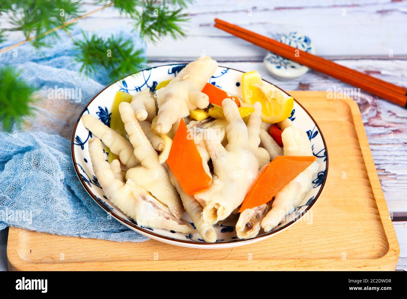 Delicious snacks pickled chilli chicken feet Stock Photo - Alamy