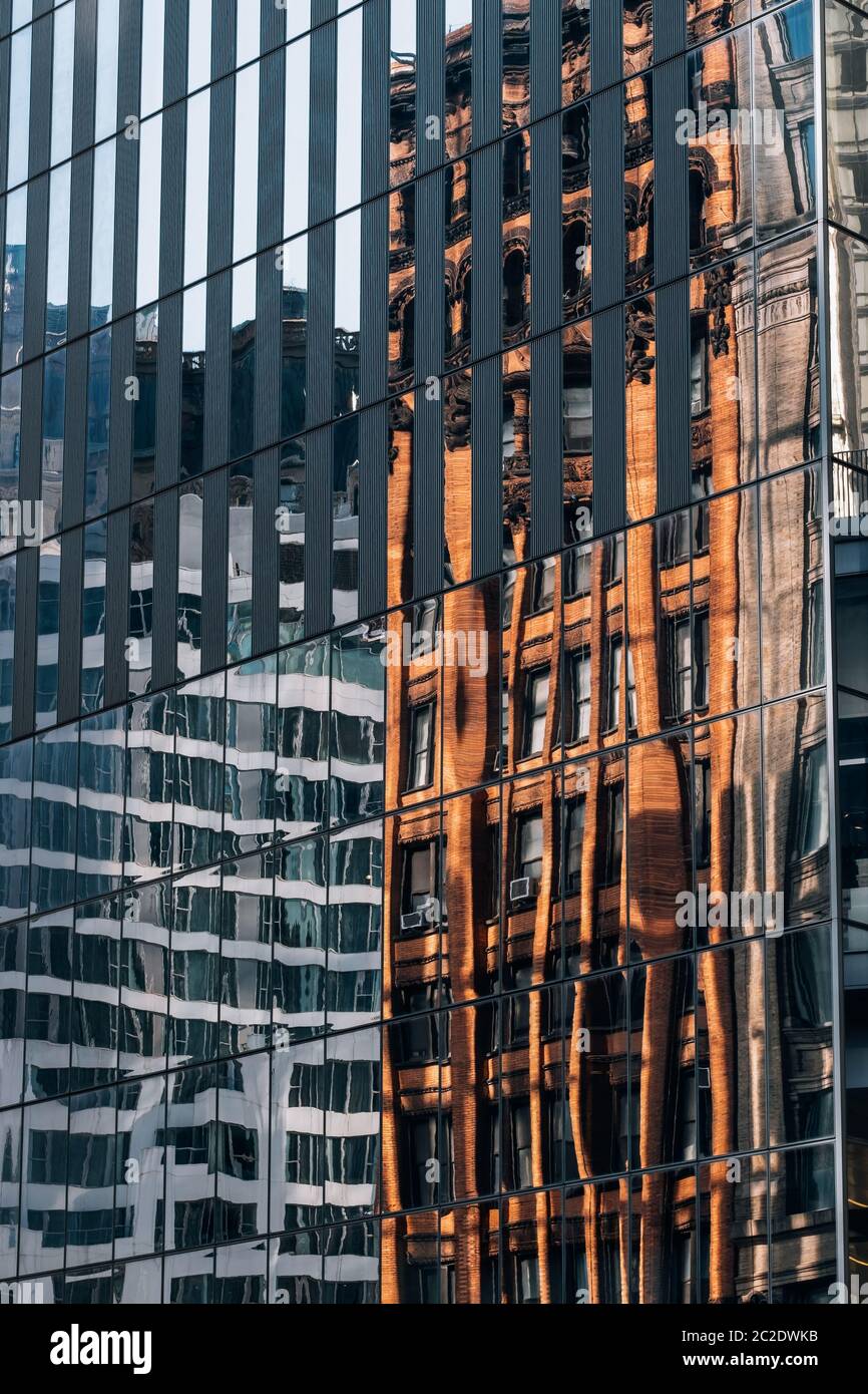 Manhattan skyscrapers reflection in hi-res stock photography and images ...