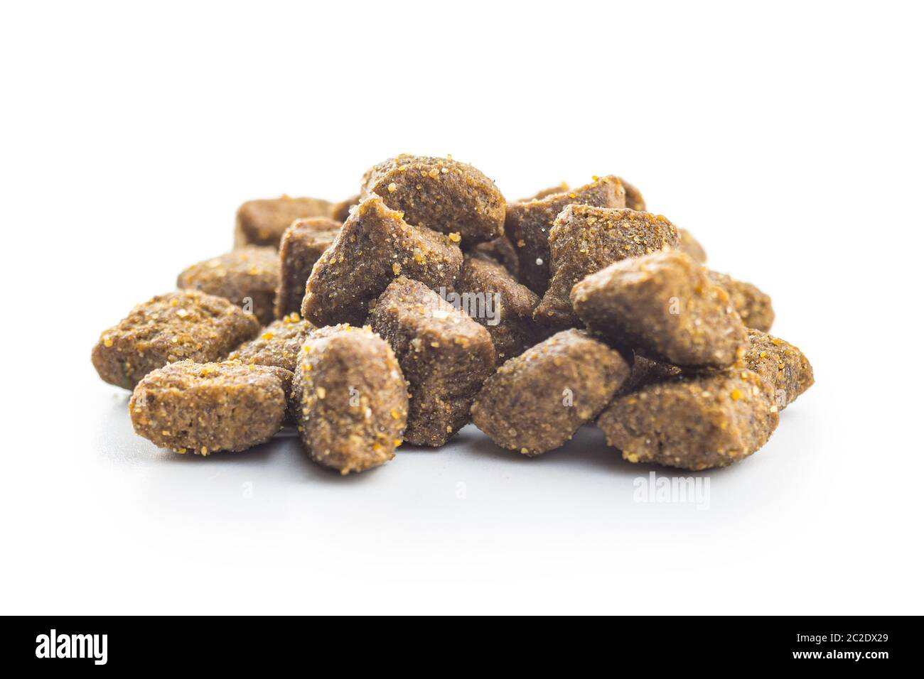 Dry kibble pet food. Kibble for dog or cat isolated on white background ...